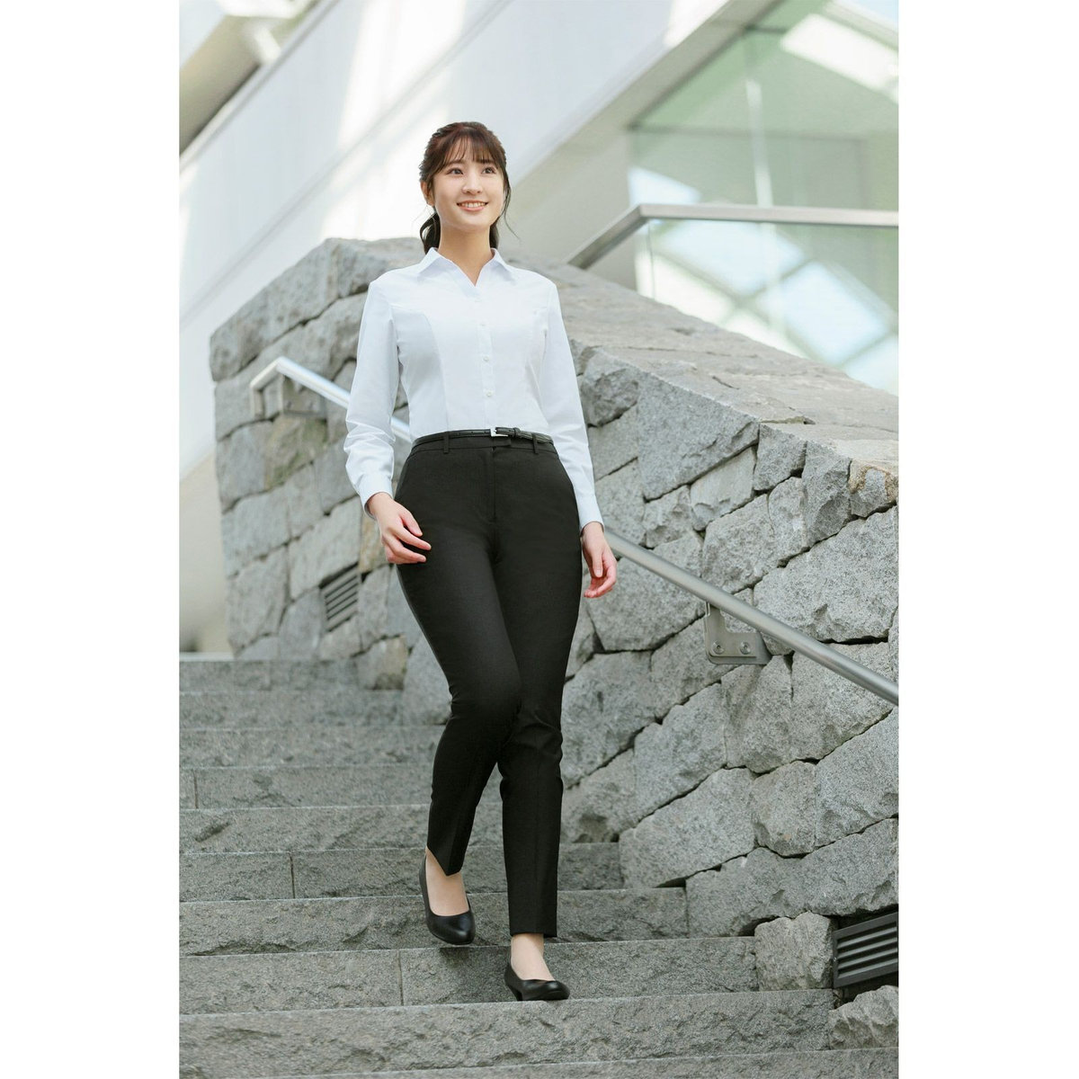 【SUIT SELECT×overE/長袖】スキッパーカラーブラウス/ホワイト/形態安定（PAOV02-01_R）｜メンズ（メンズ）｜SUIT ...
